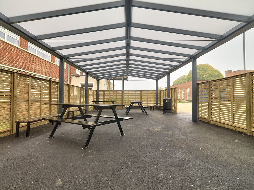 Outdoor Dining Canopies for Schools | Enclosed Dining Canopy
