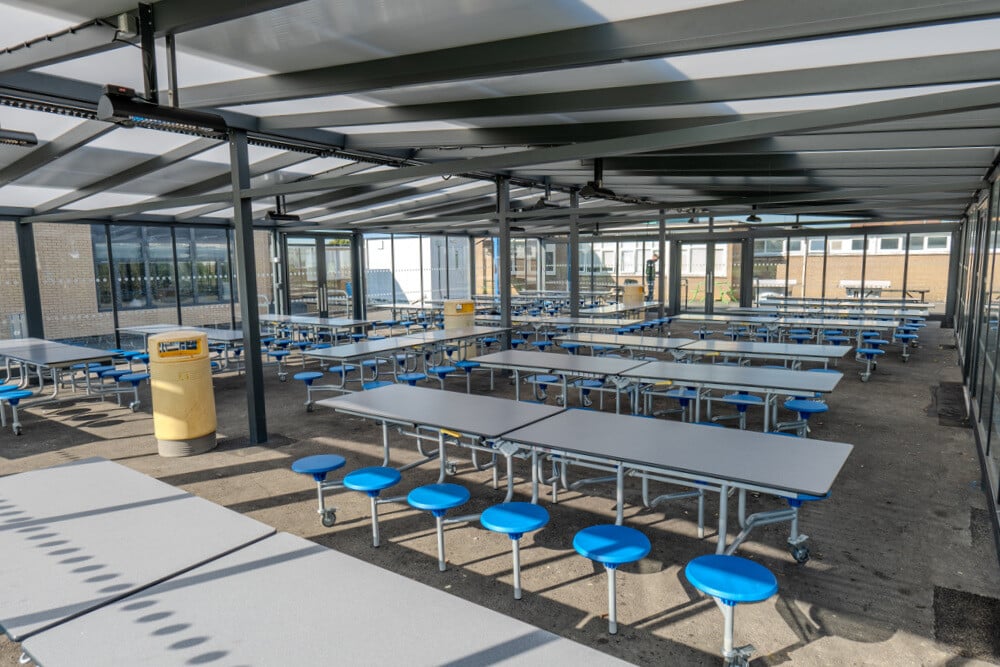 Outdoor Dining Canopies for Schools | Enclosed Dining Canopy